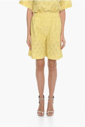 Samsøe & Samsøe Solid Color KAREN Shorts with Perforated Motif size Xxs