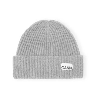 Ganni unisex, Accessoires, Gris, Taille: ONE Size Bonnet en laine douce