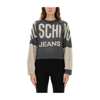 Moschino Femme, Pulls, Gris, Taille: 42 FR Maille Ras du Cou