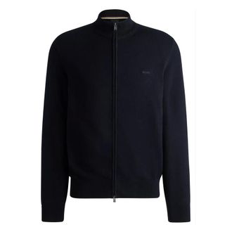 HUGO BOSS Homme, Pulls, Bleu, Taille: XL Cardigan en Tricot Bleu Fonc&eacute;