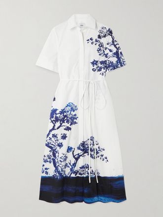 Erdem Robe-chemise En Popeline De Coton Biologique À Imprimé Fleuri - Blanc