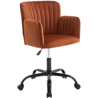 Vente-Unique Vente-unique - Chaise de bureau - Velours - Terracotta - Hauteur réglable - toara