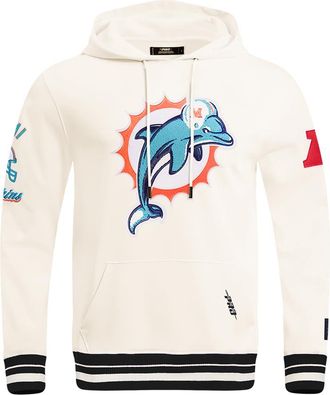 Pro Standard Mens NFL Miami Dolphins Retro Classics Pull Over Hoodie Eggshell/Black 2XL