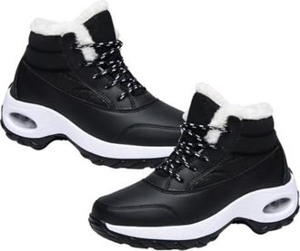 BESTONZON Bottes DHiver pour Femmes -Mollet Noires Taille 40 Bottines Doubl&eacute;es de Peluche Semelle Antid&eacute;rapante Bottes Confortables &agrave; pour Neige et Froid Hivern