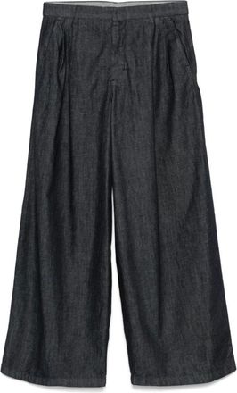 Max Mara Femme, Pantalons, Bleu, Taille: 36 FR Jean Bleu avec Patch Logo