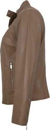 Jilani Lederjacke Gloria-2 Jilani Collection - Damen Lederjacke Lammnappa grau-braun