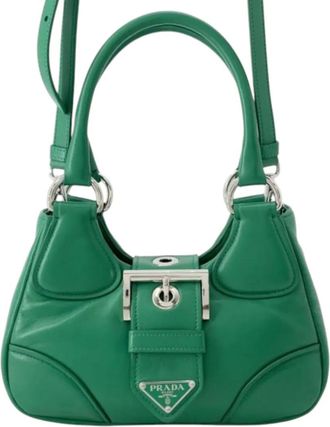 Prada 2013-2025 Nappa Soft Padded Re Edition 2002 Moon satchel - Vert