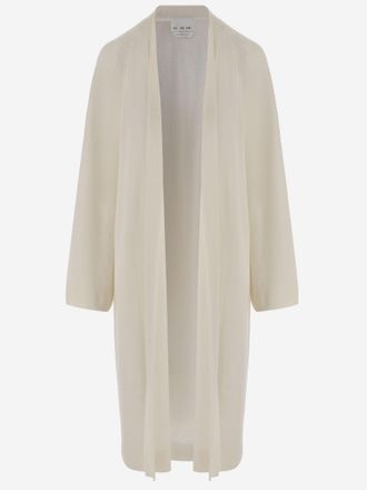 SA SU PHI Womens Long Open Cashmere And Silk Knit Ivory Knitwear Sweater