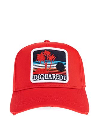 Dsquared2 Baseballkappe mit Patch-Detail - Rot