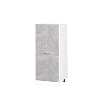 Vicco Armoire Haute Universelle R-Line, Béton/Blanc, 60 cm avec Grande Porte