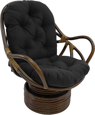 Generic Wasserdichtes Schaukelstuhlkissen, Dicke Bequemer Schaukelsessel Kissen für Liege Rattan Garten Terrasse Matte(Black)