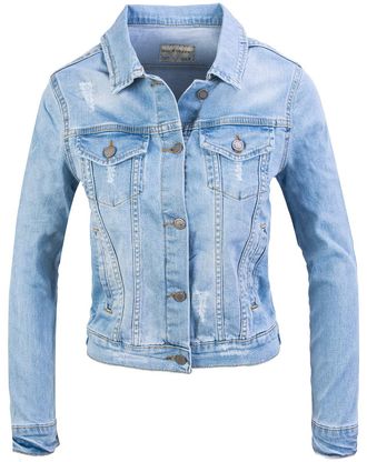 Rock Creek Damen Jeans Jacke Übergangs Jacke Denim Blouson Stretch Kurz Classic Jeansjacken Urban Stonewash D-401 Hellblau 3XL