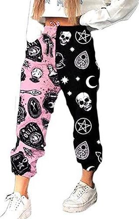 Onsoyours Pantalon De Sport Femme Pantalon De Jogging Surv&ecirc;tement Yoga Running Fitness Gym Casual Pyjama Long avec Poches 1 Rose 3XL