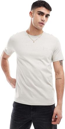 Boss Orange by Hugo Boss Tales - Locker geschnittenes T-Shirt in Beige mit Box-Logo-Neutral