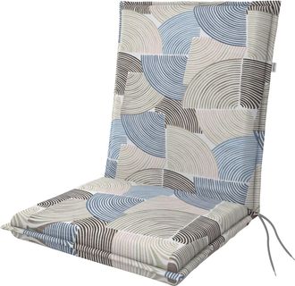 Doppler Niederlehner Elegant/Gartenstuhlauflage/Niederlehner/Blau Kreis/ca. 100 x 48 x 6 cm
