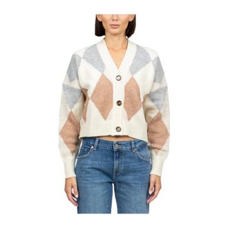 Barbour Femme, Pulls, Multicolore, Taille: 38 FR Gilet Court &agrave; Motifs Losanges