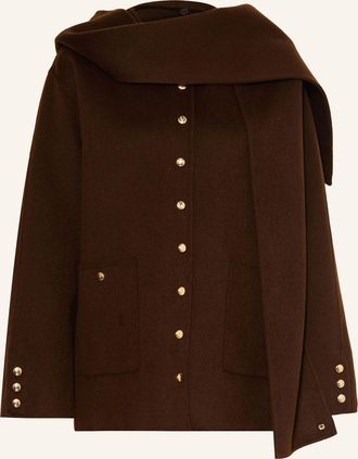 Maje Kastenjacke Mit Abnehmbarem Schal braun
