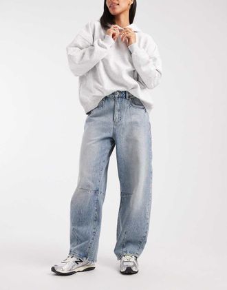 Cotton On Curvy - Jean barrel - Bleu