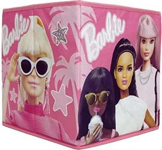 BARBIE Character World Barbie Lot de 2 bo&icirc;tes de rangement pliables, sous licence officielle, id&eacute;ales pour organiser une chambre denfant, une salle de jeux