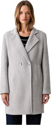 Fracomina Femme, Manteaux, Gris, Taille: 44 FR Manteau Double-Boutonnage