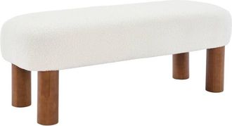 Sweeek Sweeek - Banc / Bout de lit. pieds en bois dhévéa et tissu bouclette