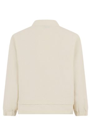 Moncler Womens Cardigan With Zip Cotton-Blend Cream Cardigans Sweater