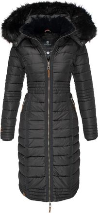 Navahoo Damen Winter Jacke Stepp Parka Mantel Winterjacke warm gefüttert Kunstpelz UMAY S-XXL (DE/NL/SE/PL, Alphanumerisch, XL, Regular, Regular, Schwarz)