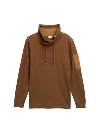 Tom Tailor Herren 1047814 Snood Langarmshirt aus Baumwolle, 25315-Brown Navy Grindle, 3XL