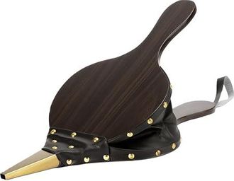 Relaxdays Blasebalg, Luftgebl&auml;se f&uuml;r Grill & Kamin, L&auml;nge: 40 cm, rustikales Design, Handblasebalg, MDF, Mehrfarbig