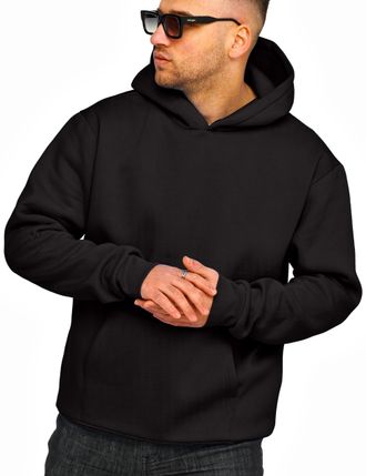 Behype. Herren Oversize Hoodie Kapuzenpullover Einfarbig Basic Heavy Blank Pullover Unifarben Kapuzen-Sweatshirt (DE/NL/SE/PL, Alphanumerisch, XS, Regular, Re