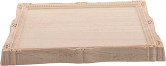 Garneck Europ&auml;ischer Holzspiegel mit Unbemaltem Vintage Rahmen Handgefertigte Holzapplikationen Wanddeko f&uuml;r Badezimmer und Fotogalerie