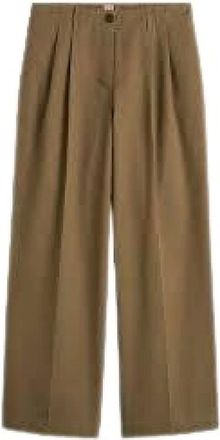 Toteme Femme, Pantalons, Brun, Taille: 40 FR Pantalon Relax Twill