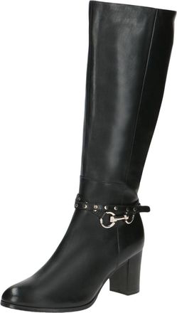 Caprice Damen Hohe Stiefel mit Absatz aus Leder Spitz, Schwarz (Black Nappa), 36.5 EU