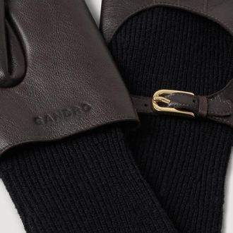 Sandro Gants longs en maille et cuir