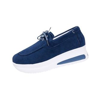 Generic Baskets d&eacute;contract&eacute;es &agrave; lacets pour femme - Couleur unie - Classique - Tendance - Talon compens&eacute; - L&eacute;g&egrave;res et confortables - Chaussures de course &agrave; pi