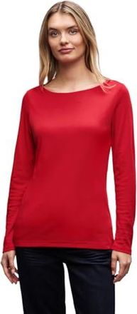 Street One 3228737 T-Shirt Basique à Manches Longues, Racing Rouge, 40 Femmes