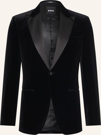 HUGO BOSS Samtsakko Hutson Slim Fit schwarz