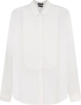 Tom Ford Femme, Blouses et Chemises, Blanc, Taille: 36 FR Pleated Plastron Shirt