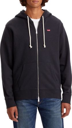 Levi's Herren Zip Up Hoodie mit Rei&szlig;verschluss, Einfarbig, M, Caviar