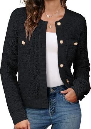 Grace Karin Manteaux pour femmes &eacute;l&eacute;gants femmes Cardigan Blazer automne hiver bureau quotidien manteaux chauds noir S