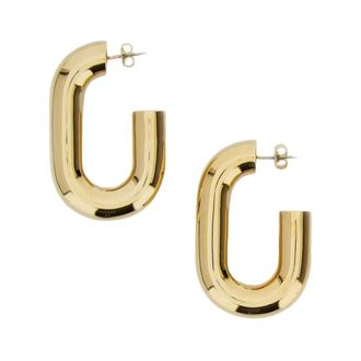 Paco Rabanne Femme, Accessoires, Jaune, Taille: ONE Size XL Link Hoop Earrings