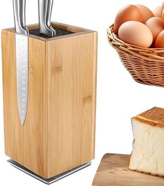 Generico Support magn&eacute;tique pour couteaux | Support magn&eacute;tique double face en bois rotatif &agrave; 360&deg;, pour les amateurs de cuisine, chefs, maison, appartement, ca
