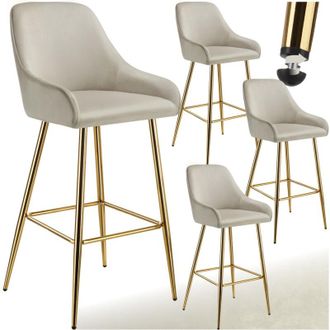 TecTake Tectake - Tabouret de bar avec dossier et repose-pieds 48,5 x 57 x 108 cm et capacit&eacute; de charge de 120 kg