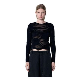 Maison Margiela Zerst&ouml;rter Strickpullover - - Tops - Damen - Schwarzk - L