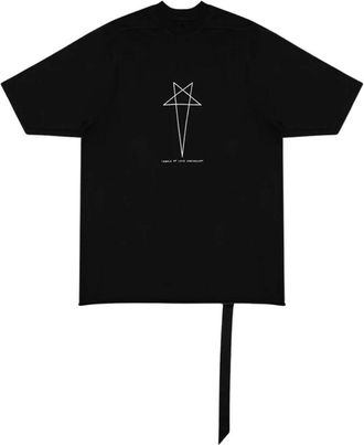 Rick Owens Homme, Tops, Noir, Taille: S T-Shirt Jumbo &agrave; Manches Courtes