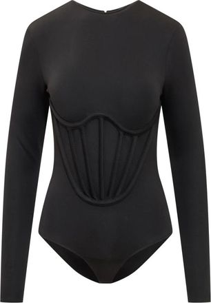 Versace Femme, Tops, Noir, Taille: 40 FR Long-sleeve Bodysuit