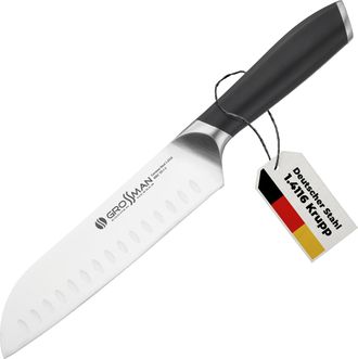Greta Magnusson-Grossman 370CM - Comfort| Santoku Messer 31,3 cm | Ultrascharfer K&uuml;chenmesser | Deutschem Edelstahl Klinge 17,5 cm | mit Ergonomischen Griff 13,8 cm (220 Gramm