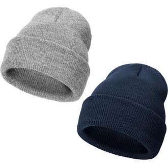Dreshow Winter M&uuml;tze Damen Beanie M&uuml;tze Herren Strick Beanie Unisex Slouchy Beanie Weich Warme M&uuml;tze 2 St&uuml;ck