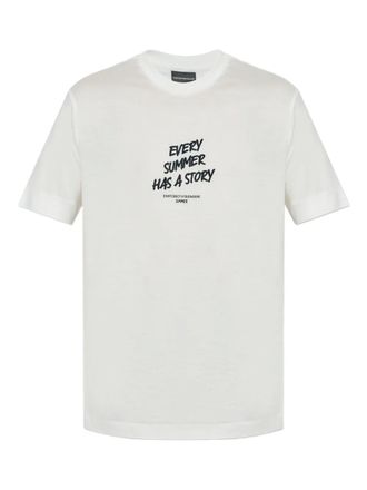 Emporio Armani t-shirt Summer Story - Blanc