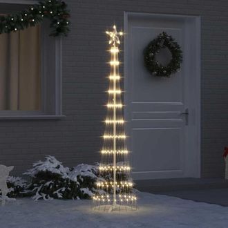 Festnight ACAGALA LED Weihnachtsbaum Aussen 190 cm 230 LEDs Kegelform Tannenbaum mit Sternspitze, Beleuchtete Tannenbaum Outdoor mit St&auml;nder, Weihnachtsdeko Lic